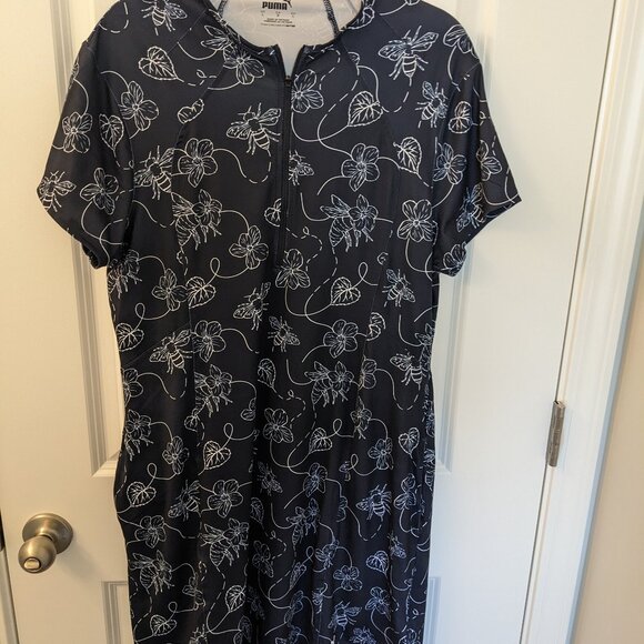 Puma | Dresses | Puma Navy Blue White Floral Bumblebee Pattern Golf ...